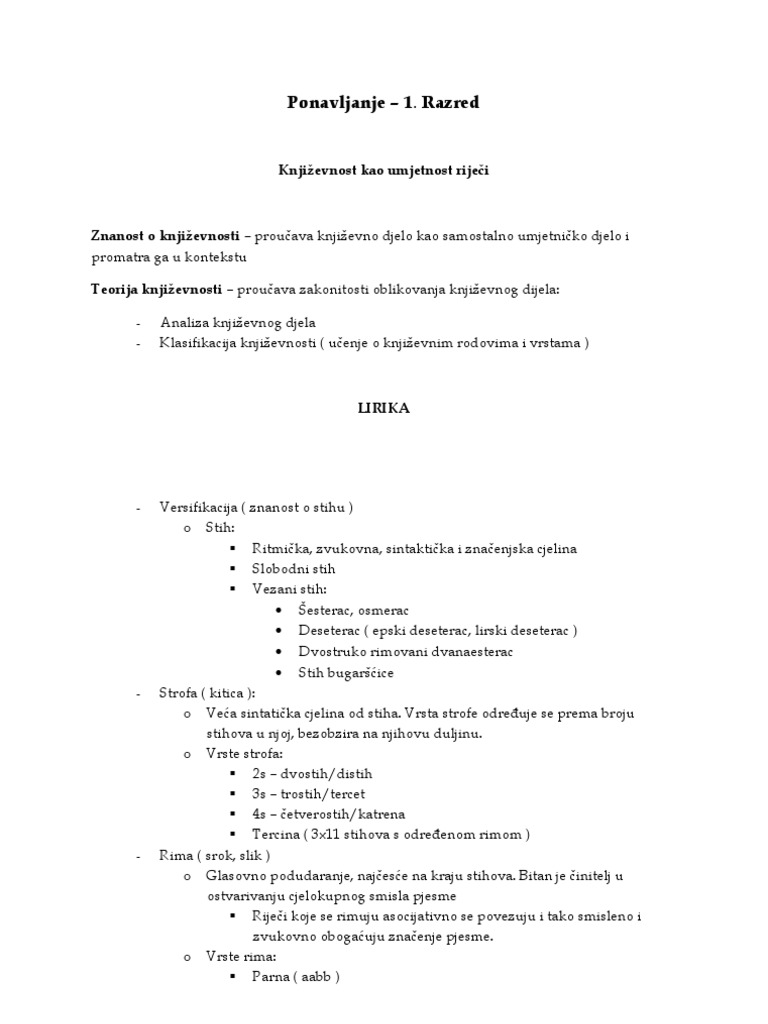 Hrvatski Jezik - 1. Razred | PDF