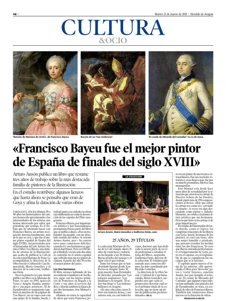 Francisco Bayeu Fue El Mejor Pintor de España de Finales Del Siglo ...