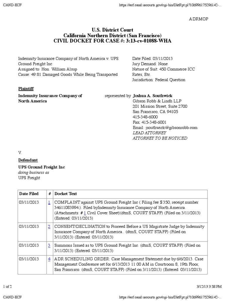 Indemnity Insurance v. UPS Case Overview | PDF