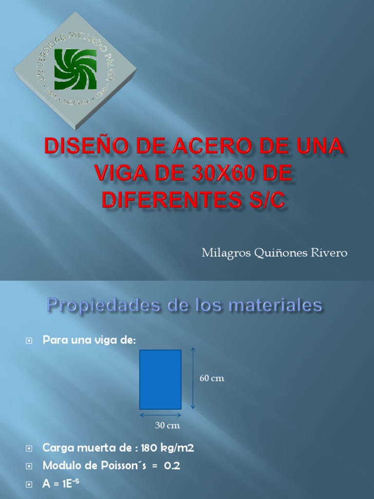 Diseño de Acero de Una Viga de 30X60 | PDF | Cocina, comidas y vino | Hogar, jardinería y bricolaje