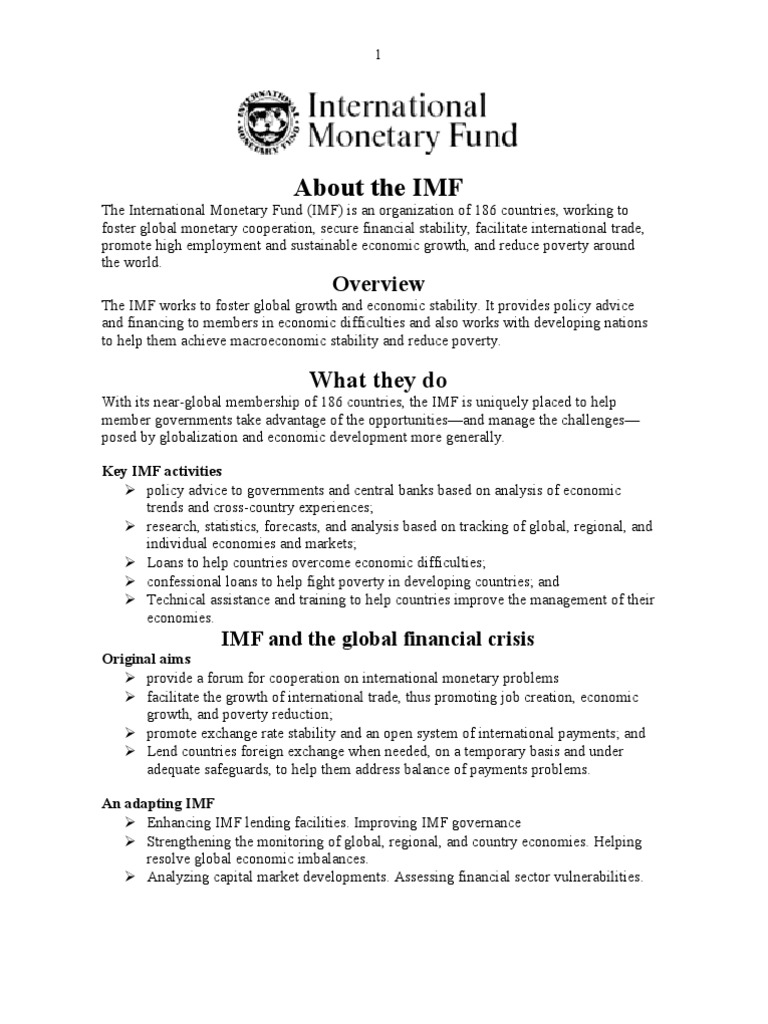 About The IMF2 | Download Free PDF | Global Financial System ...