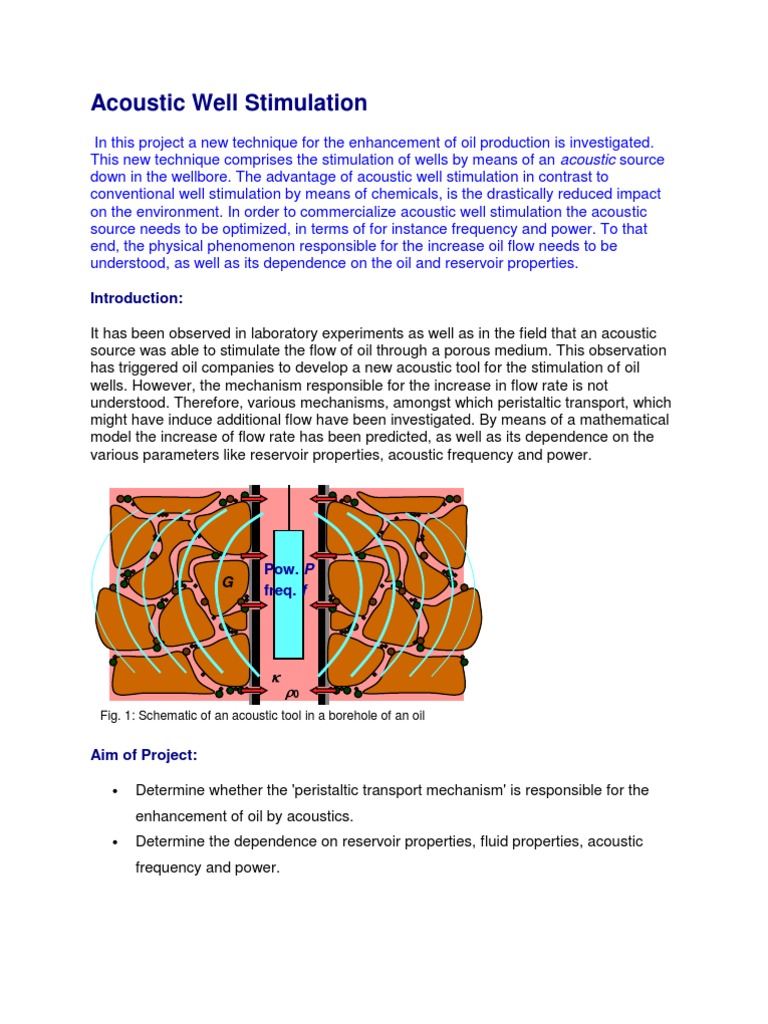 Acoustic Well Stimulation | PDF | Acoustics | Petroleum Reservoir
