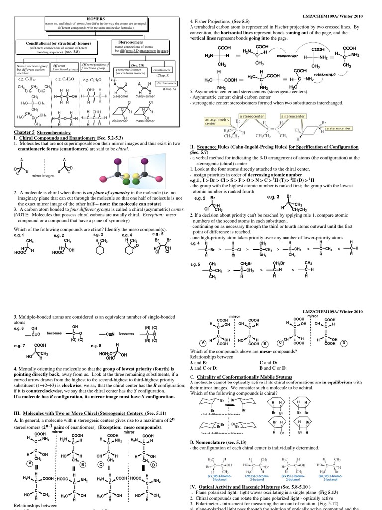 Stereochemistry.pdf | Chirality (Chemistry) | Isomer