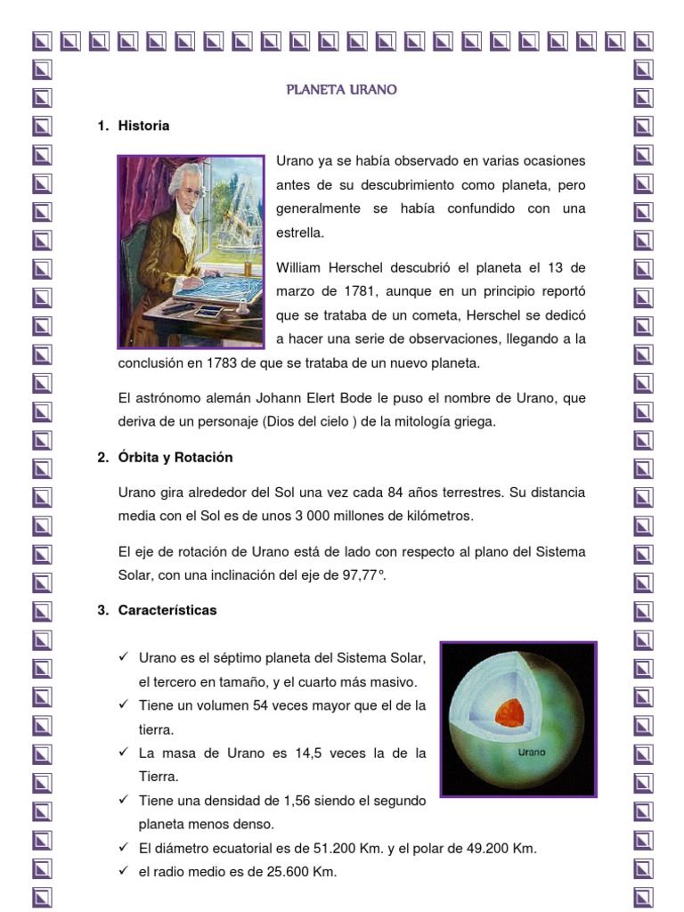 Datos Educativos Sobre Urano E Historia Del Planeta Urano El PLANETA