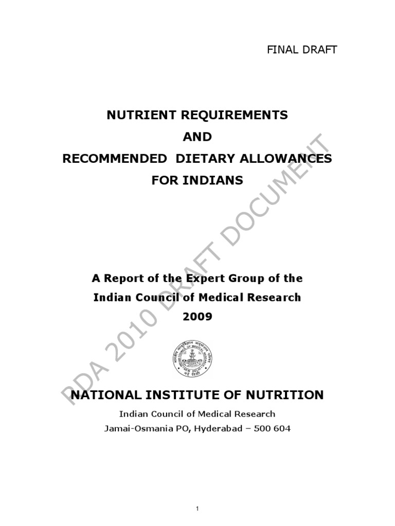ICMR RDA Guidelines for Indians 2024 | PDF | Vitamin | Calorie