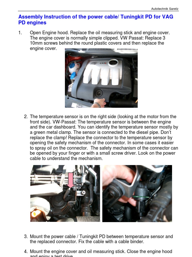 VAG PD Tuning Kit Installation Guide | PDF | Electrical Connector ...