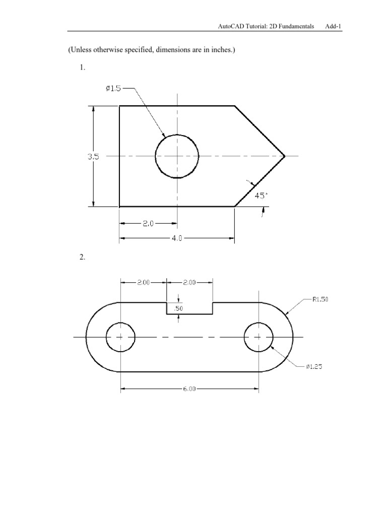 Autocad Extra Exercises Pdf Teaching Mathematics