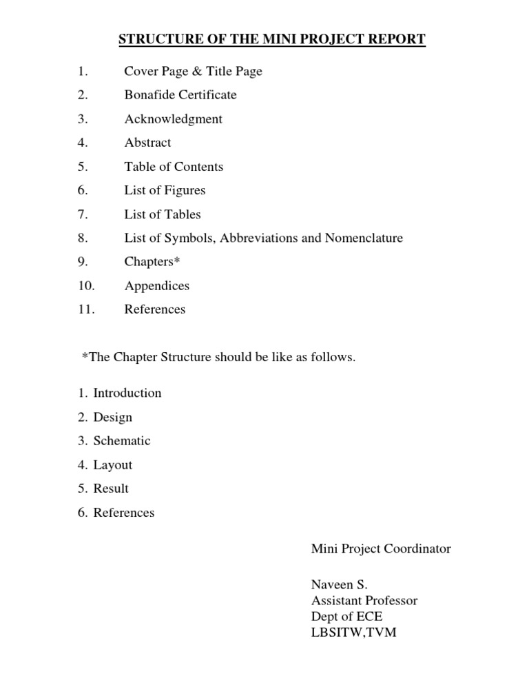 Mini Project Report Structure Guide | PDF