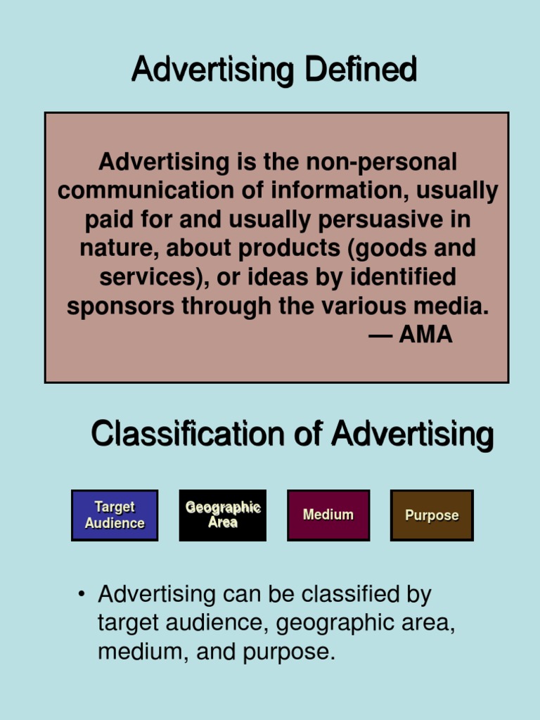 Classification of Advertisement | Advertising | Target Audience