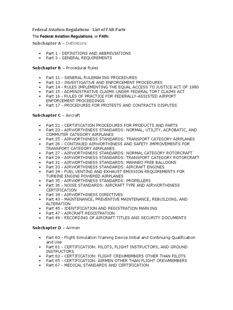 Federal Aviation Regulations | PDF | Transport Infrastructure ...