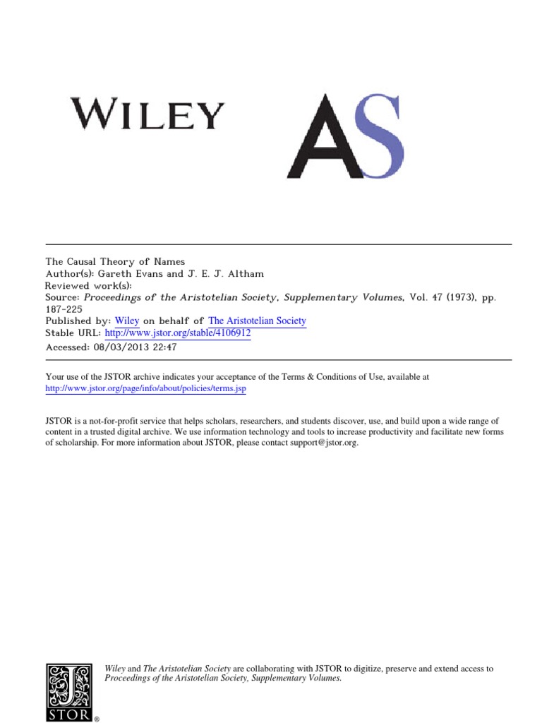 Causal Theory of Names Explained | PDF | Causality | Epistemology
