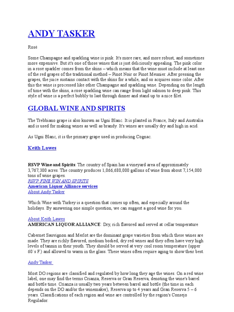 Keith Lawes, American Liquor Alliance | PDF | Rose | Crops Originating ...