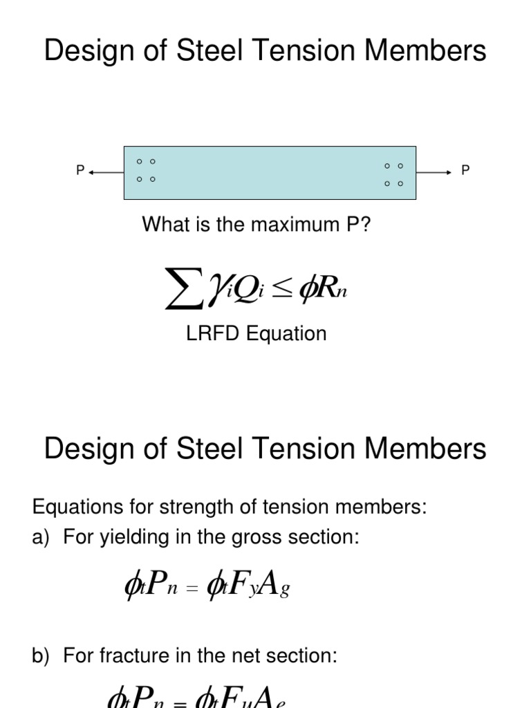 Steel Tension Member Design Guide | PDF | Screw | Strength Of Materials