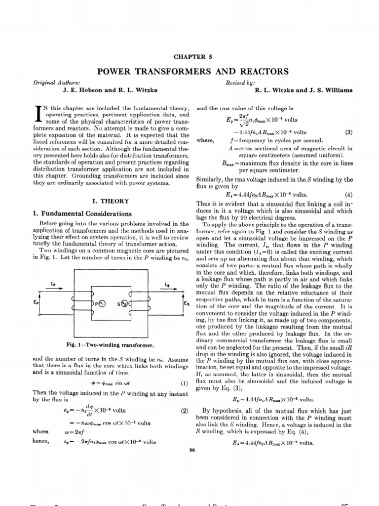Power Transformers and Reactors | PDF | Transformer | Electrical Impedance