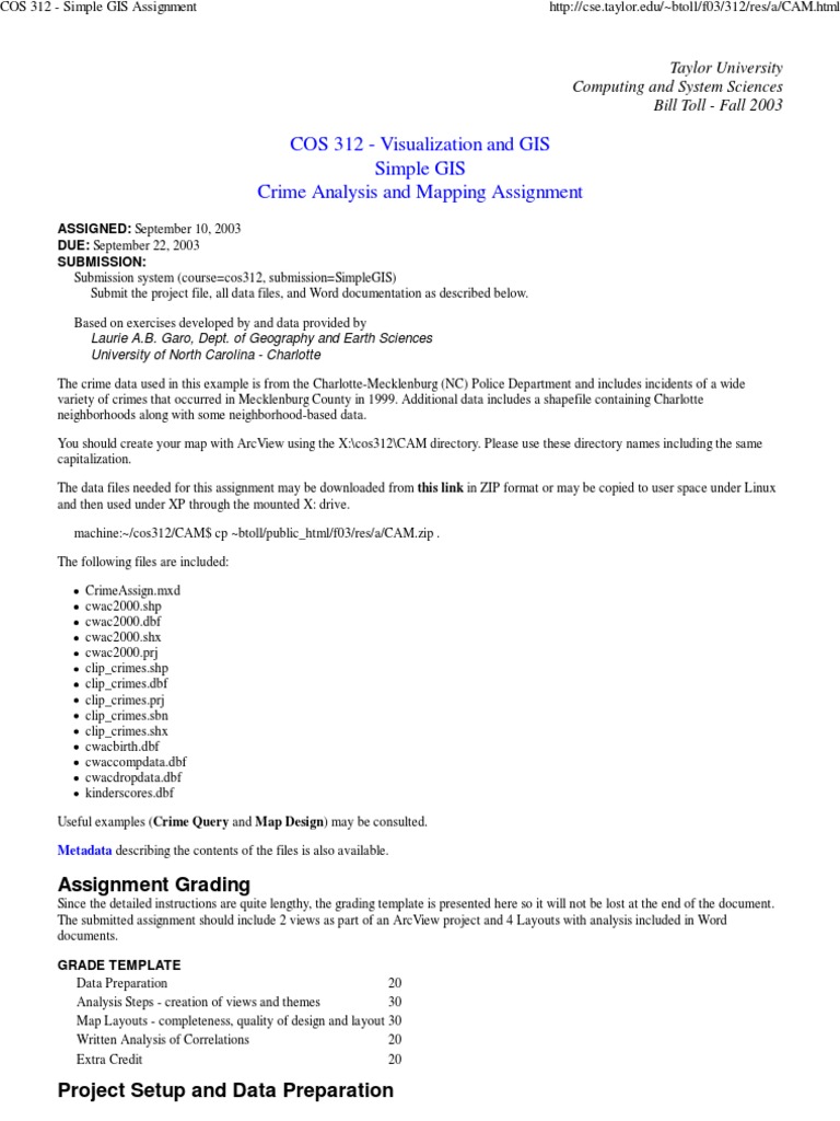 COS 312 - Simple GIS Assignment | PDF | Geographic Information System ...