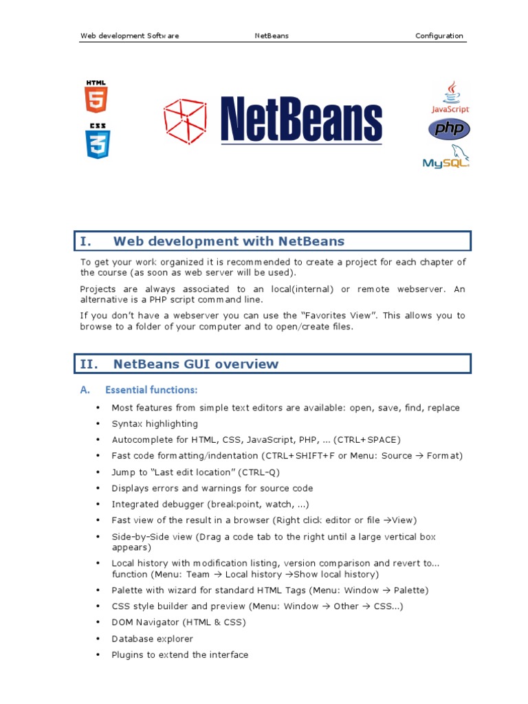 NetBeans Guide for Web Developers | PDF | Net Beans | Applications & Software
