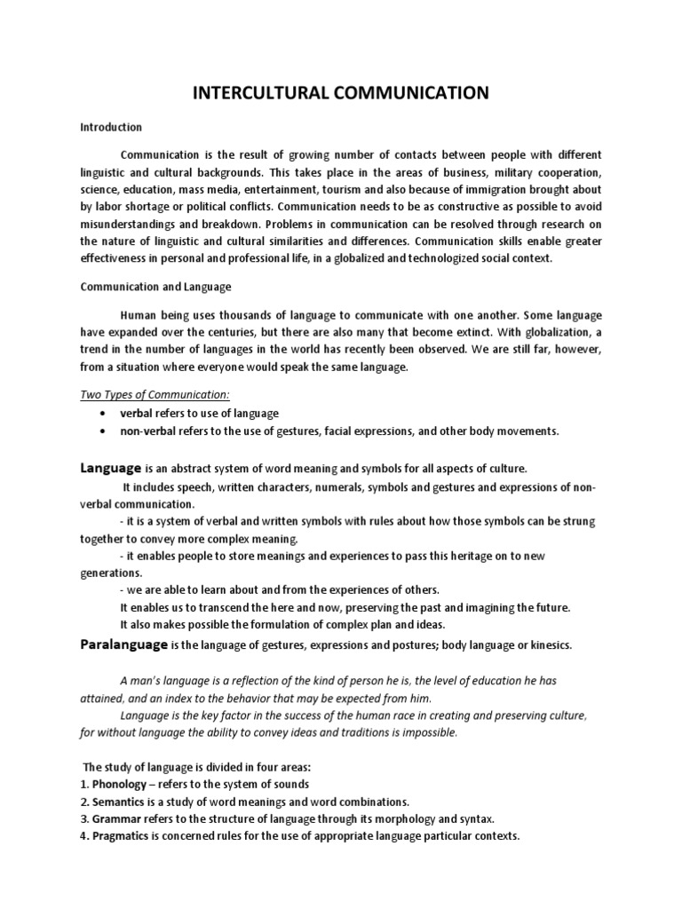 Intercultural Communication | PDF | Communication | Linguistics
