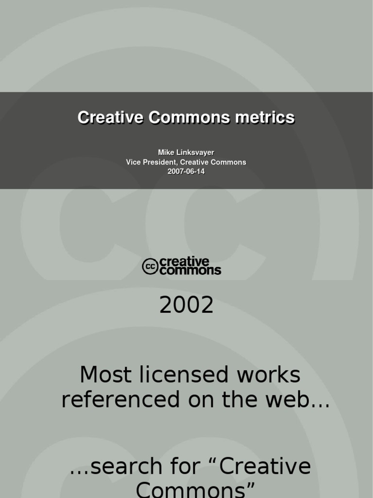 Creative Commons Metrics Presentation | PDF | Web Search Engine ...