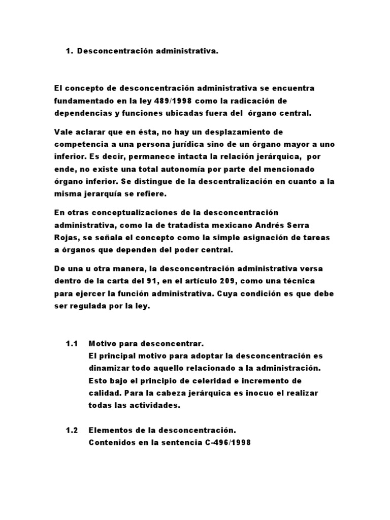 Desconcentración Administrativa | Descargar gratis PDF | Ley Pública ...