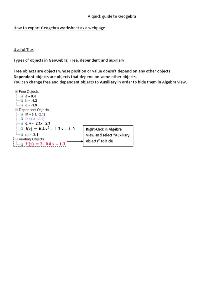 A Quick Guide To Geogebra Pdf