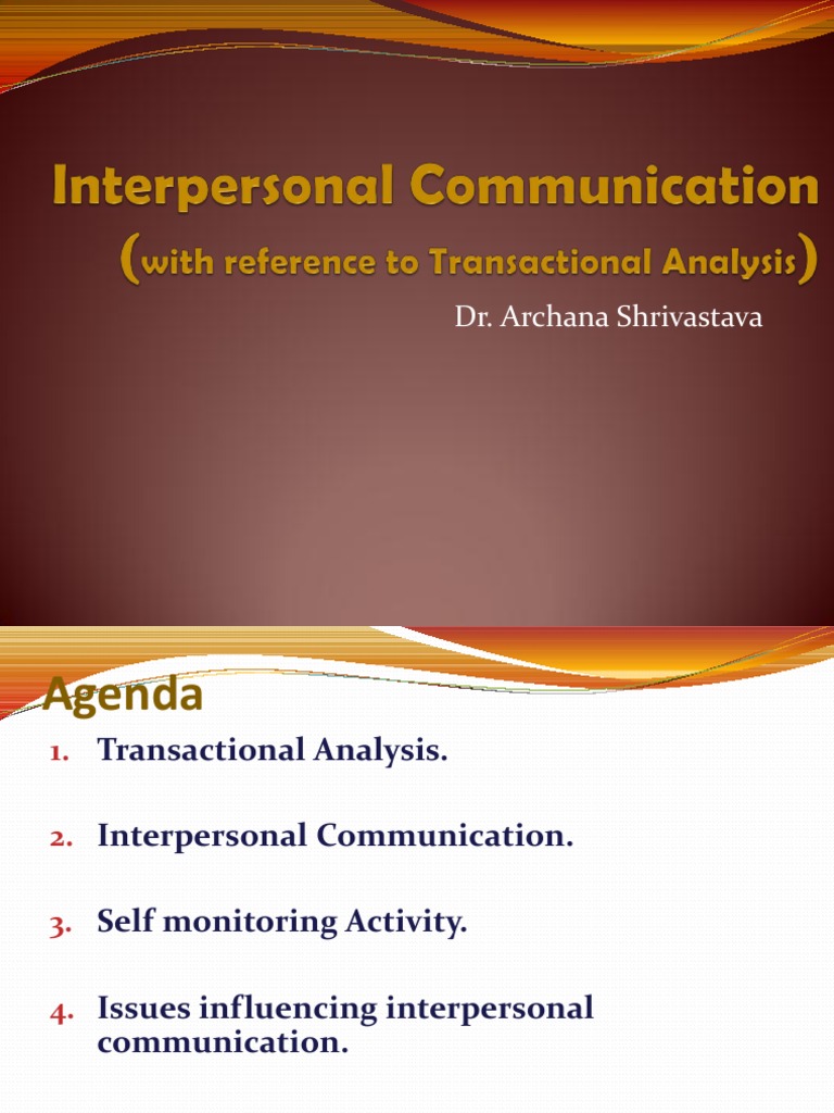 Transactional Analysis and Interpersonal Communication | PDF | Interpersonal Communication ...
