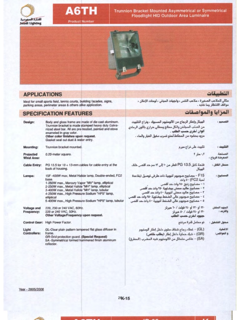 250W Fitting - Kahramaa Approved Saudi Lighting | PDF | Technology ...