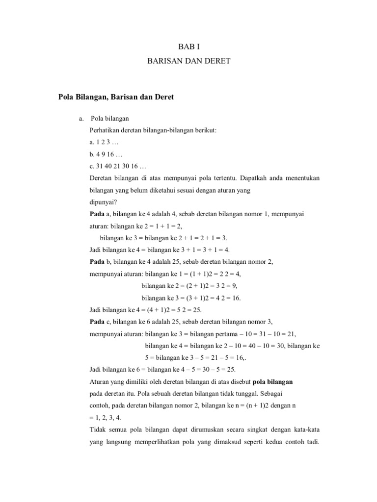 Barisan Dan Deret Aritmatika | PDF