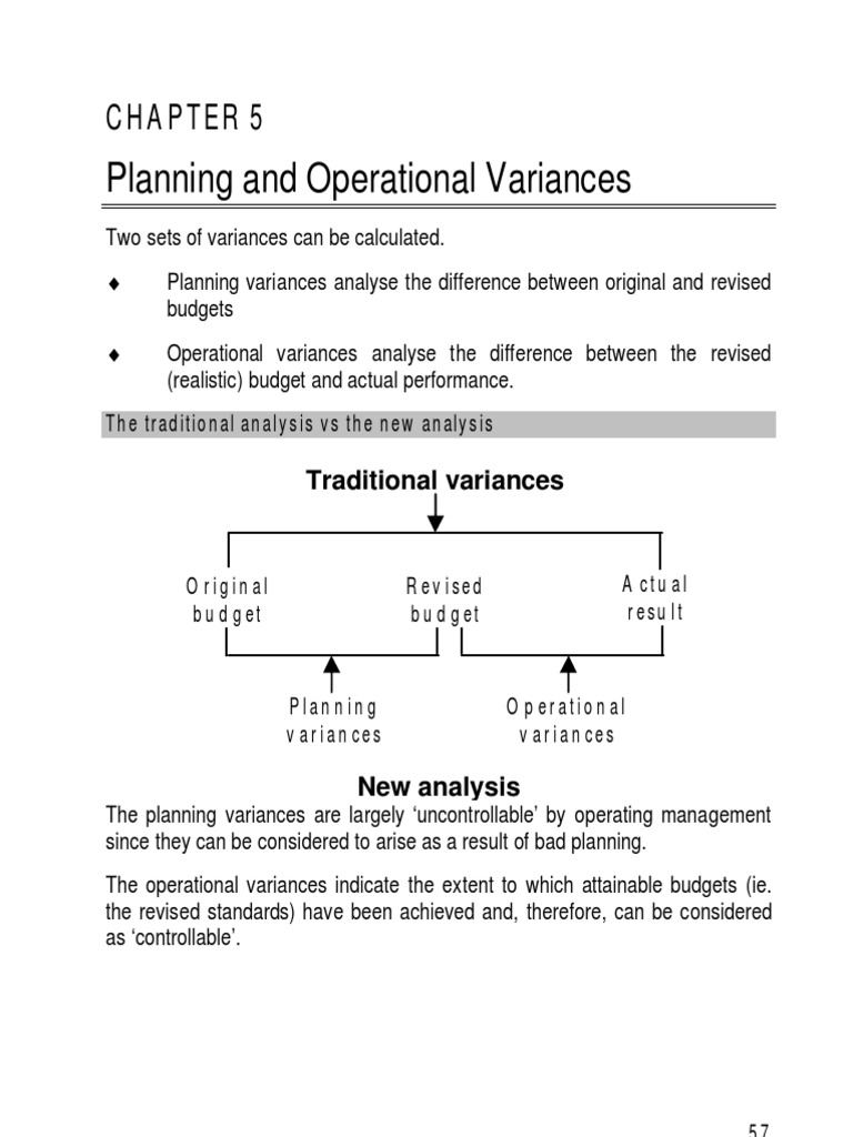 Planning and Operational Variances | PDF | Variance | Economies