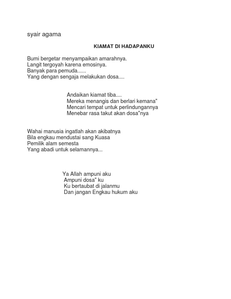 Syair Agama | PDF
