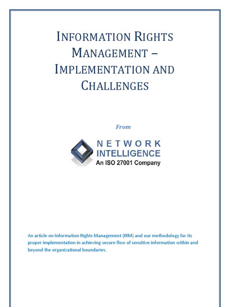 Information Rights Management (IRM) | PDF | Digital Rights Management ...