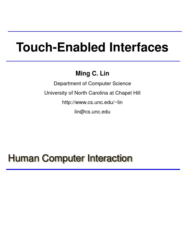 Touch-Enabled Interfaces: Ming C. Lin | PDF | Simulation | Scientific Modeling
