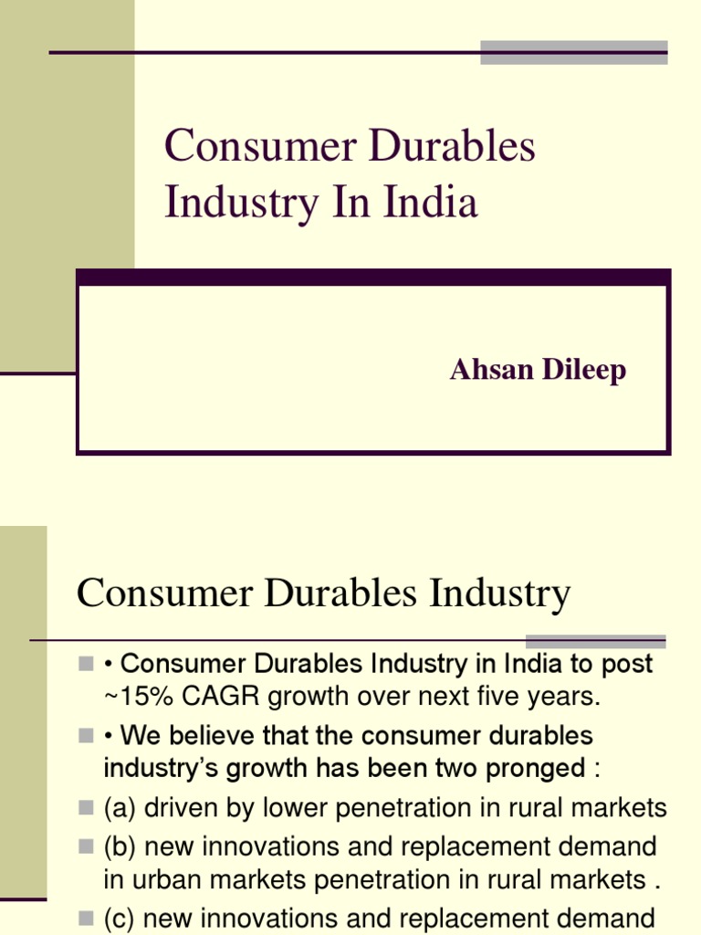 Consumer Durables Industry in India | PDF | Lg Corporation | Science
