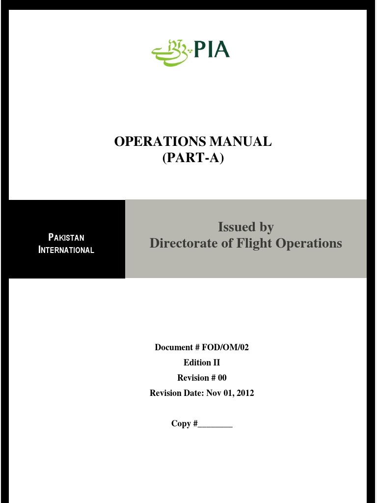 Pakistan International Operations Manual | PDF | Visual Flight Rules ...