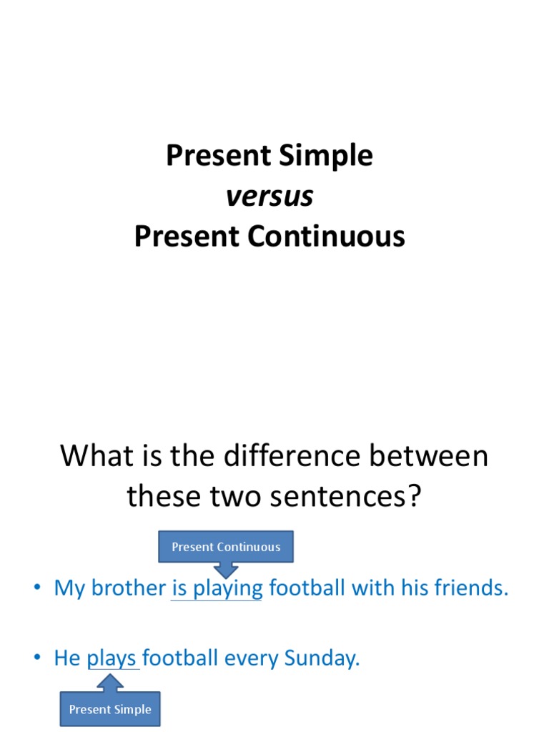 Present Simple Versus Present Continuous | PDF | Grammatical Tense ...