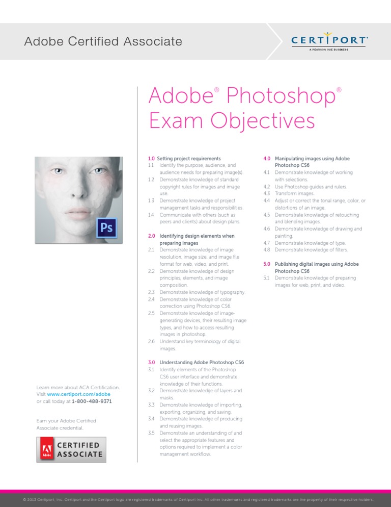 Adobe Photoshop Exam Objectives | PDF