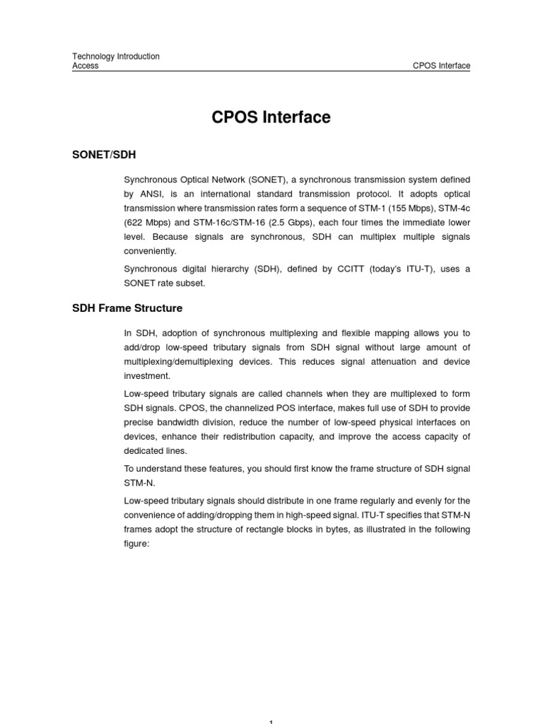 CPOS Interface Introduction | PDF