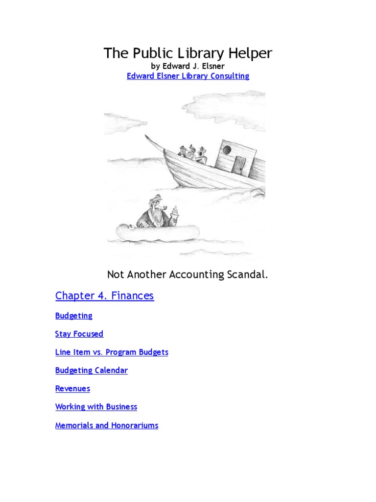 Finances Chapter From Public Library Helper by Edward Elsner | PDF ...