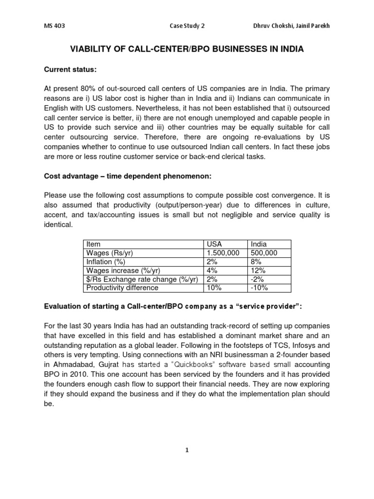 Case Study Call Centers | Download Free PDF | Business Process ...