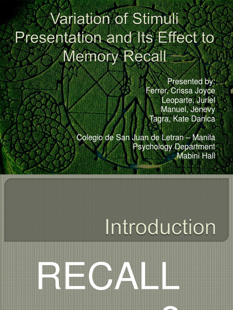 Variations of Stimuli Presentation | PDF