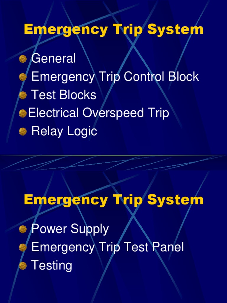 2.Emergency Trip System | Relay | Turbine