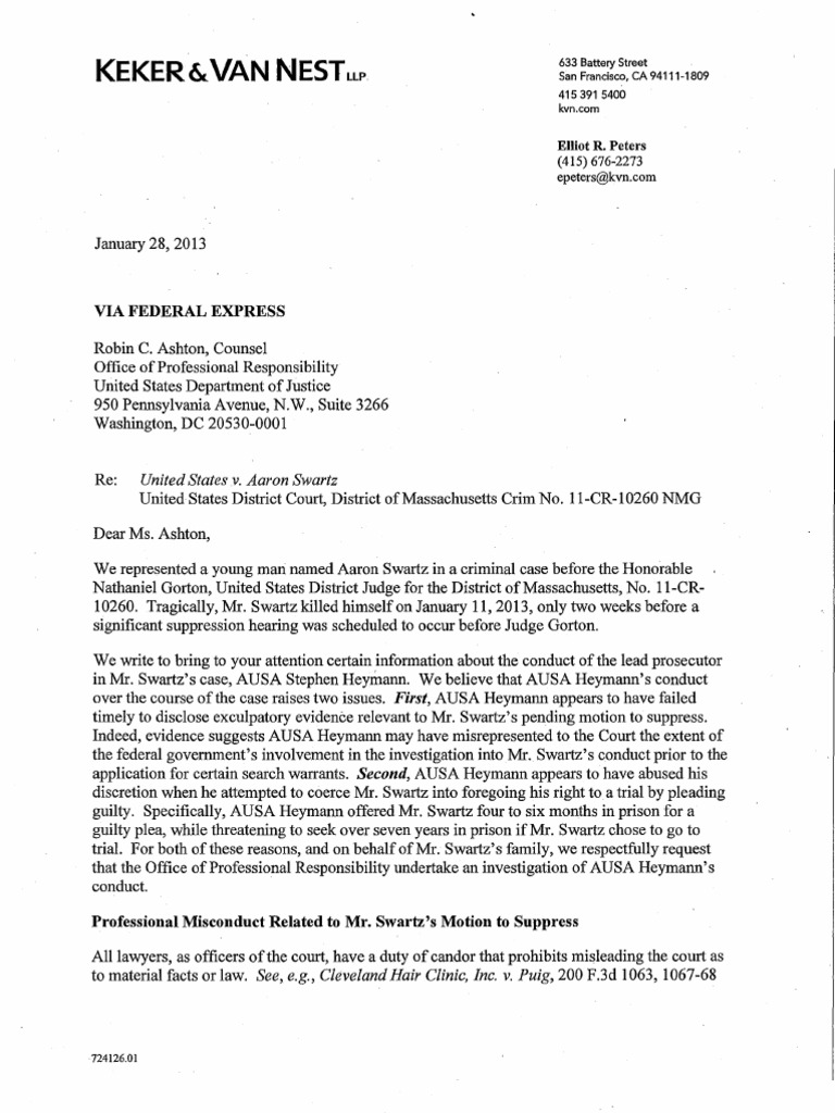 Aaron Swartz Lawyers Accuse Prosecutor Stephen Heymann of Misconduct ...