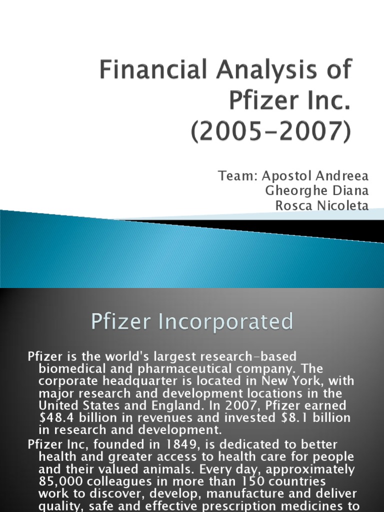 Financial Analysis of Pfizer Inc | PDF | Dividend | Equity (Finance)