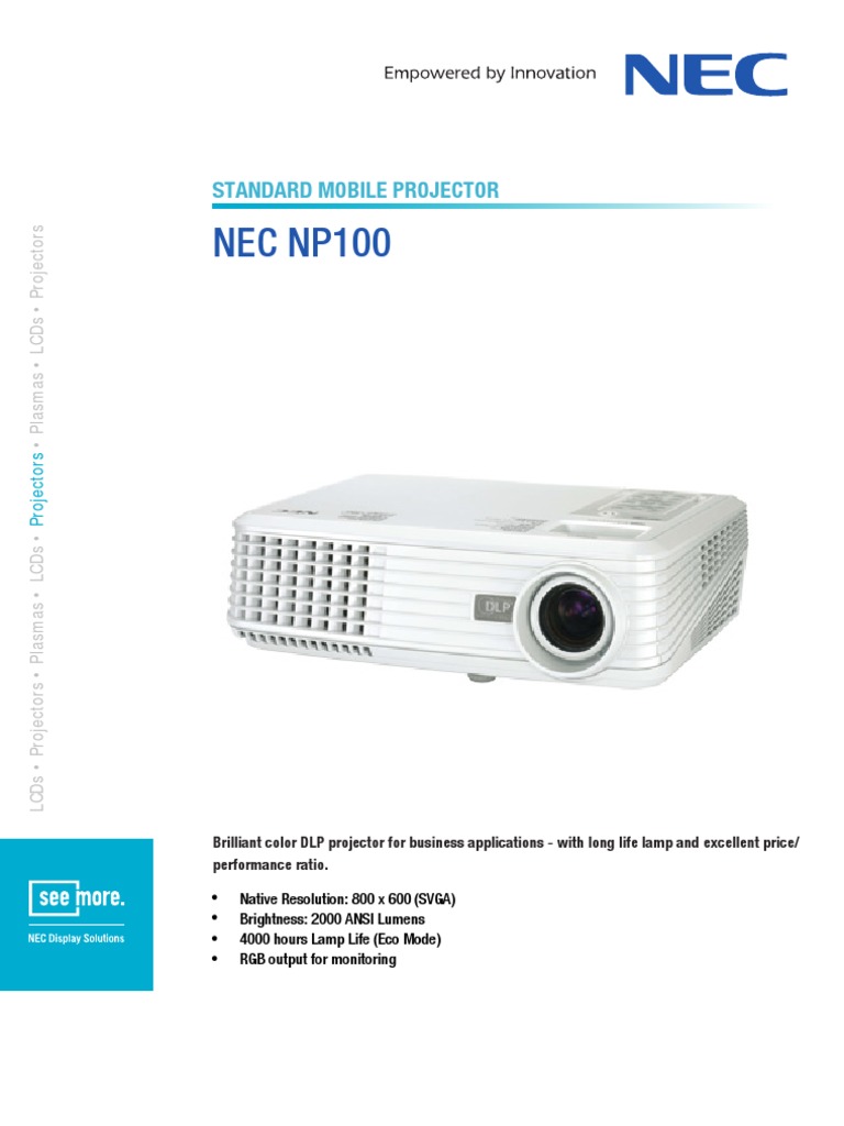NEC Datasheet NP100-English | PDF | Liquid Crystal Display | Display ...
