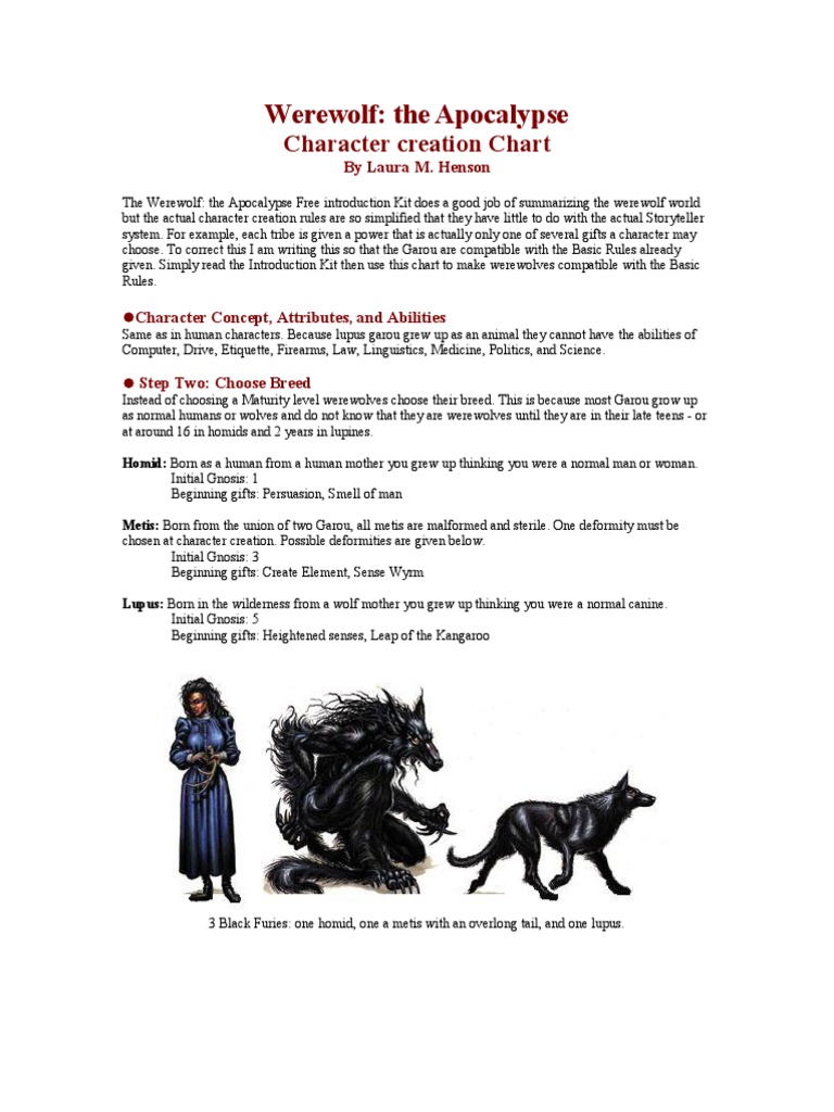 Werewolf The Apocalypse Character Sheet