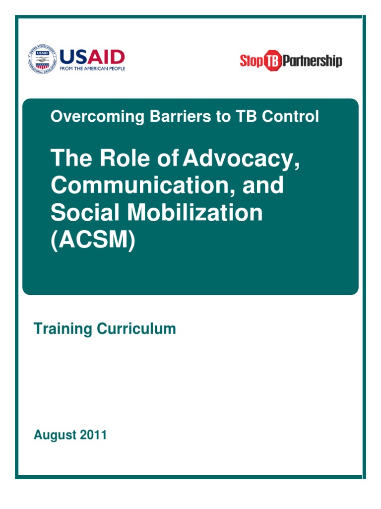 ACSM Training Curriculum | PDF | Tuberculosis | Non Governmental ...