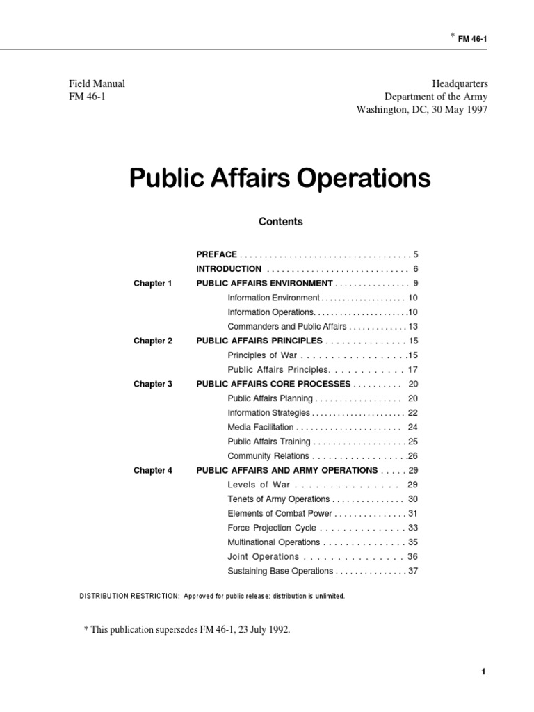 Army Public Affairs Operations | PDF | History