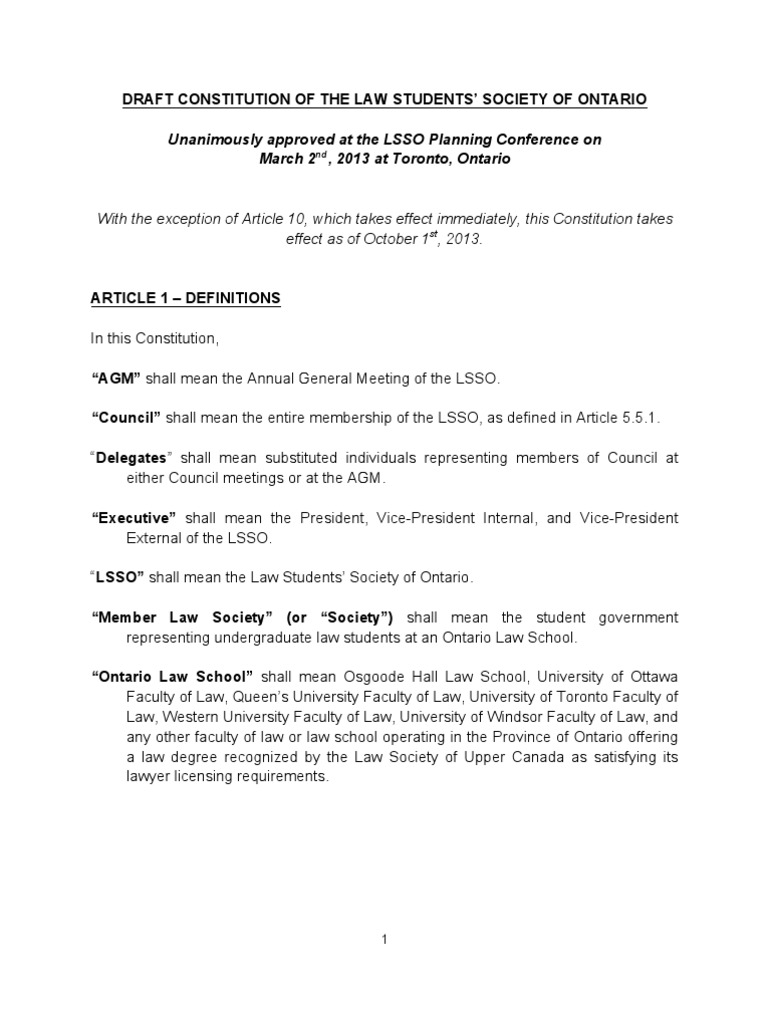 LSSO Constitution | PDF | By Law | Law School