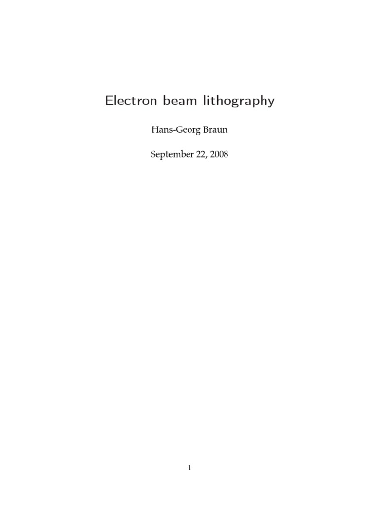 Electron Beam Lithography | PDF | Lens (Optics) | Transmission Electron Microscopy
