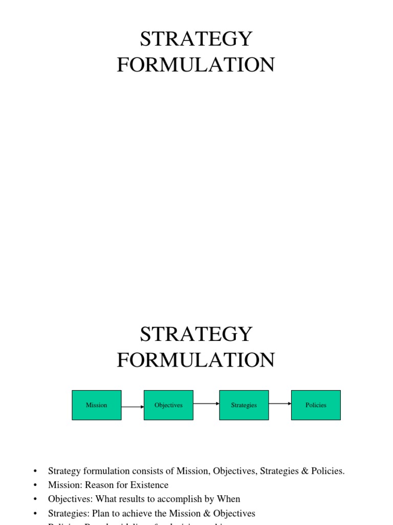 Strategy Formulation | PDF | Competitive Advantage | Strategic Management