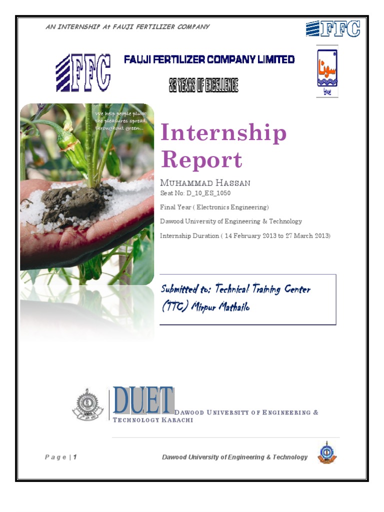 Internship Report FFC | PDF | Pressure Measurement | Programmable Logic Controller